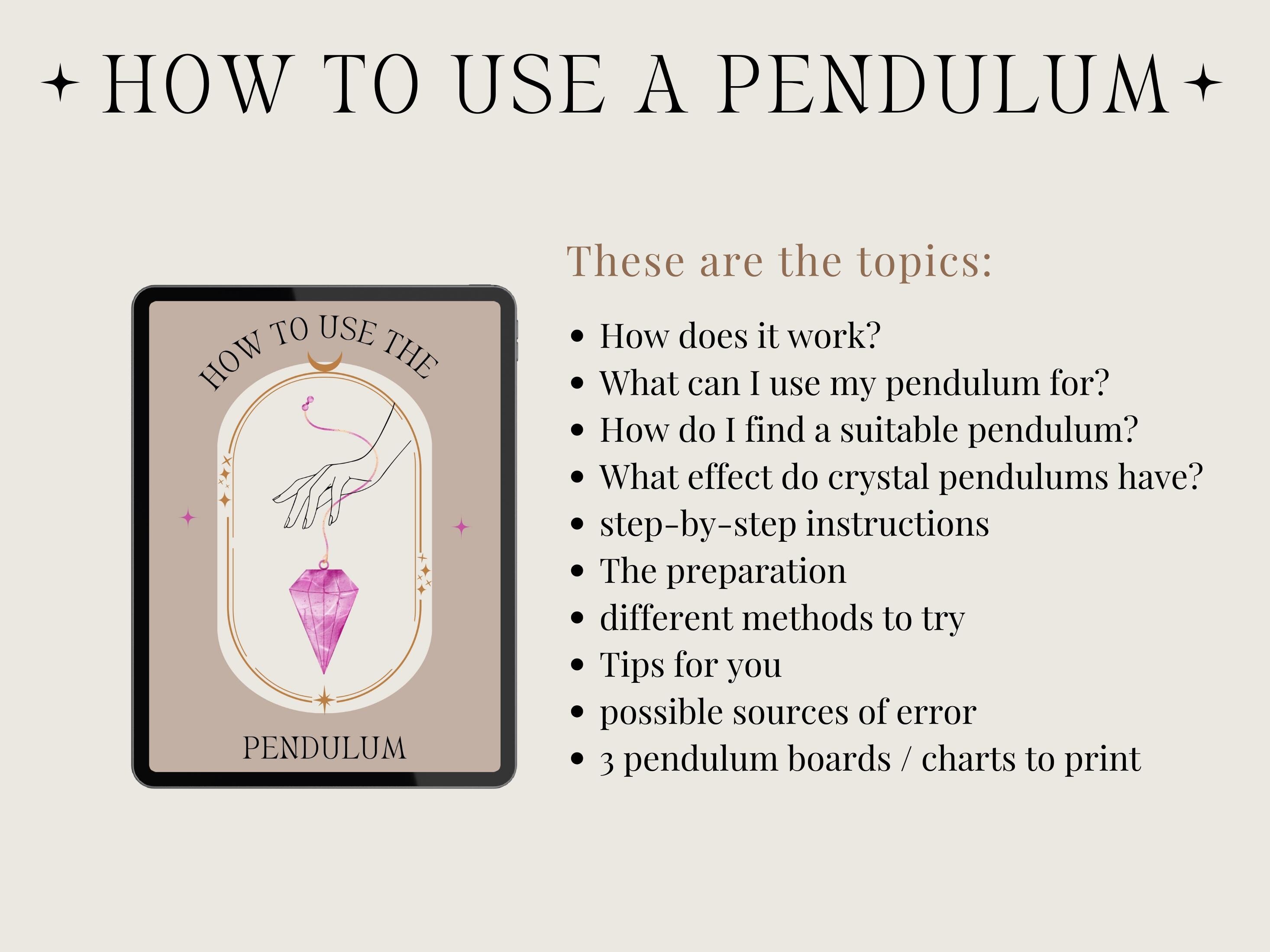 Pendulum Guide | Instructions Cheat Sheet | Pendulum Board Chart ...