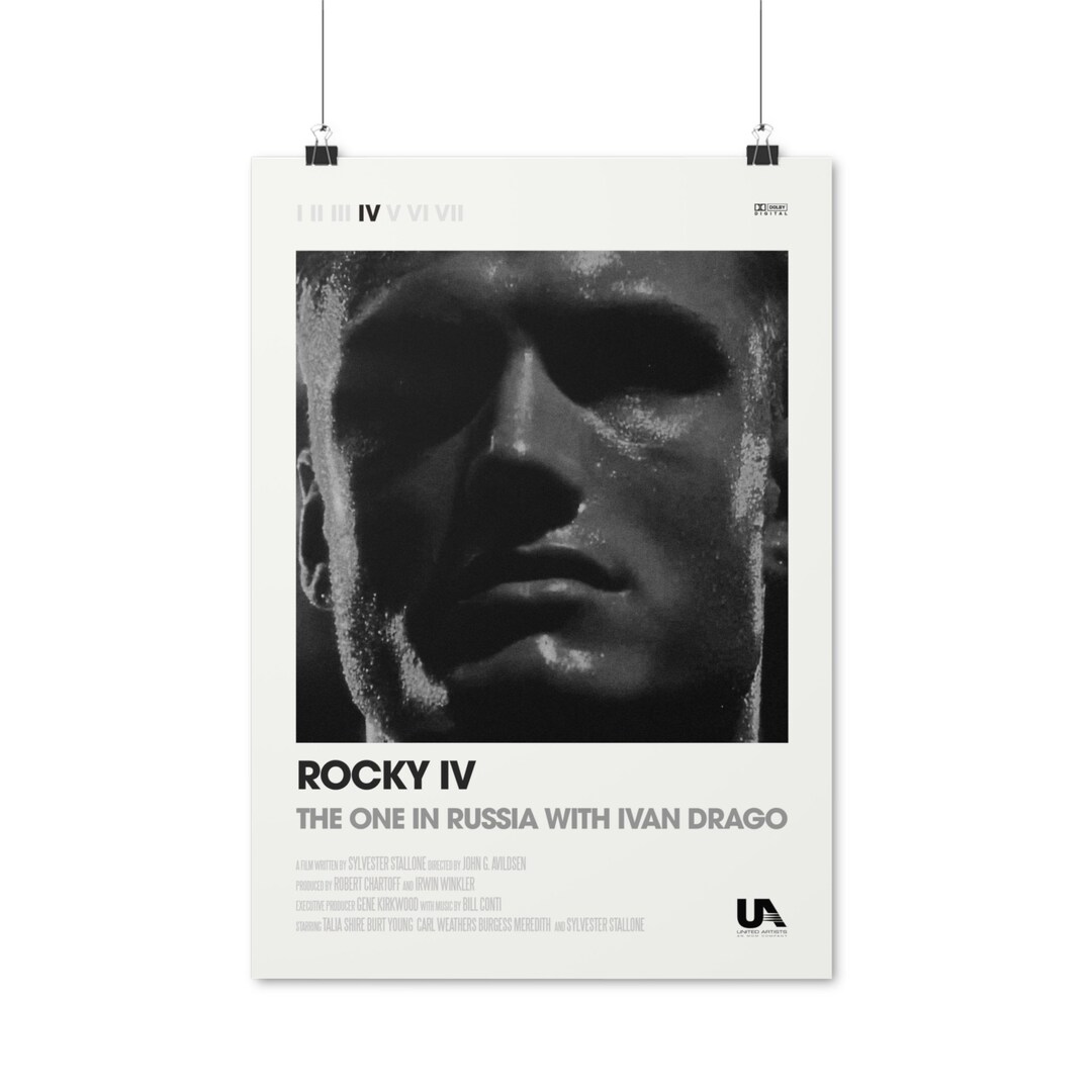 Póster De La Película Rocky 4 Con Ivan Drago Apollo Creed Sylvester