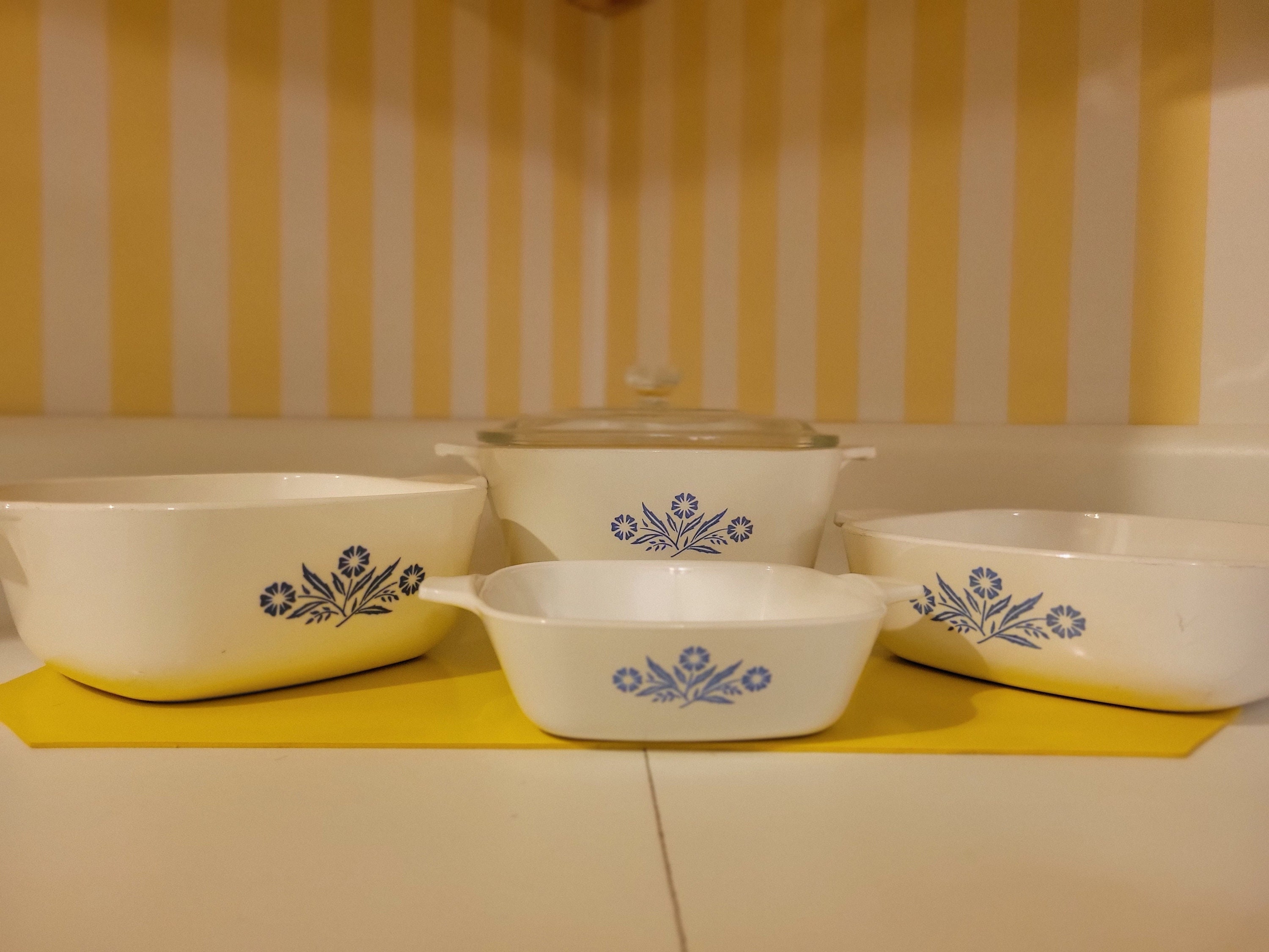 Vintage Blue Cornflower Pyrex Dishes Set Timeless Kitchen Classics - Etsy