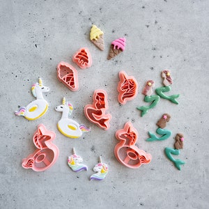 Mermaid With Star Clay Cutter - Mirrored Set (3 Clay Cutters) - Etsy