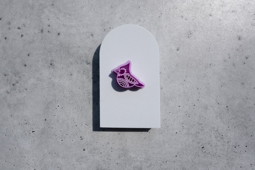Folk Cardinal - Embossed Bird Cutter - Etsy
