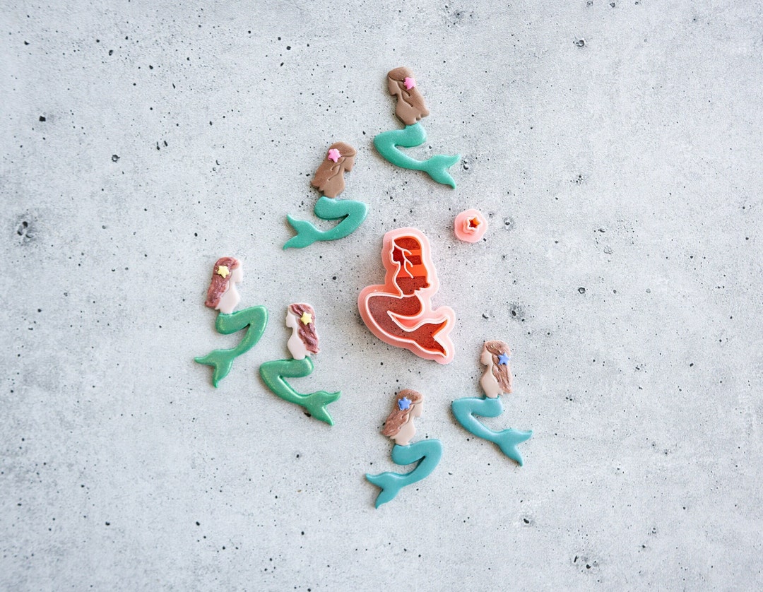 Mermaid With Star Clay Cutter - Mirrored Set (3 Clay Cutters) - Etsy
