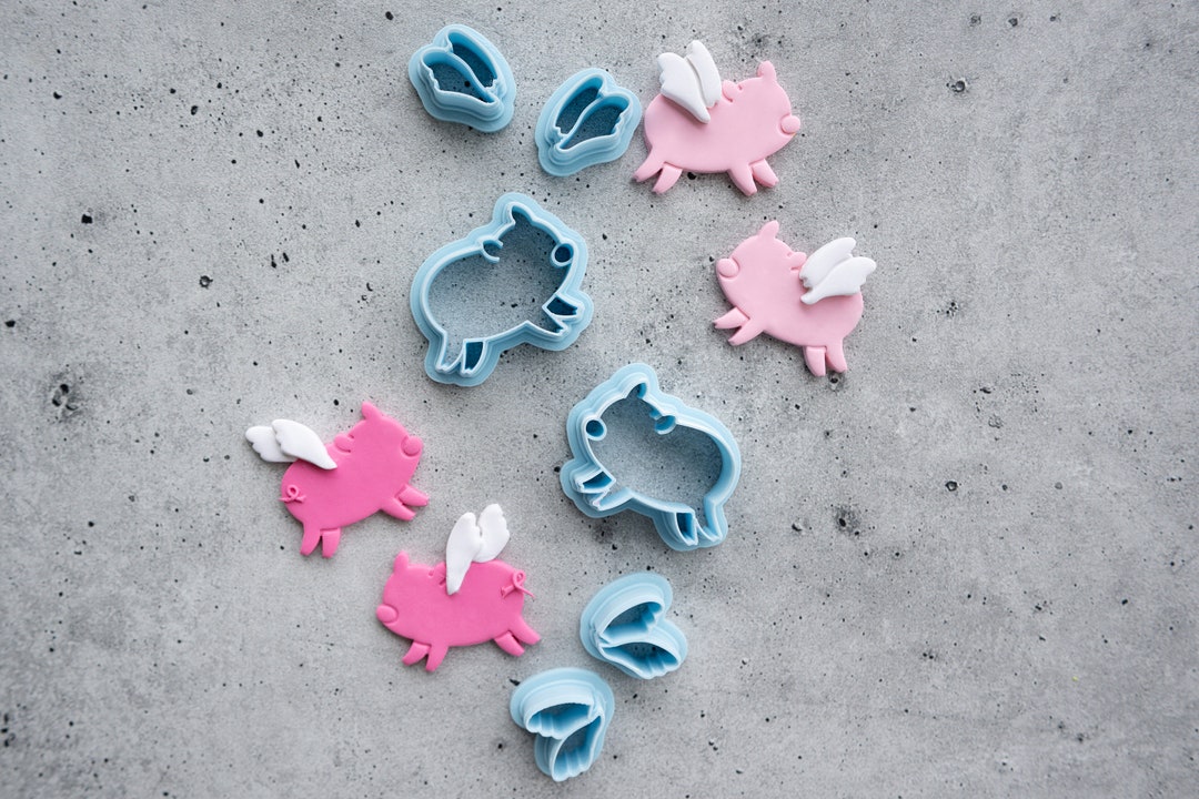 Flying Pig With Wings - Mirrored 4-piece Set - Etsy