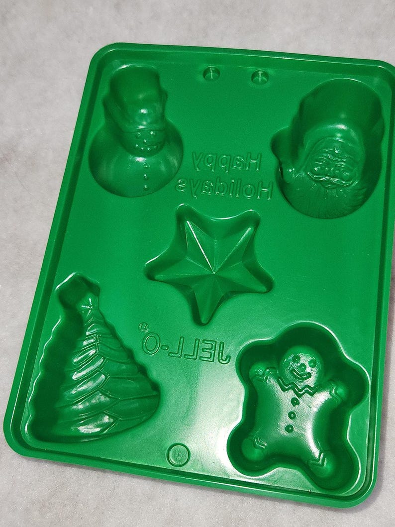 Vintage Christmas Jello Mold Set: Santa, Snowman, Tree, Star ...