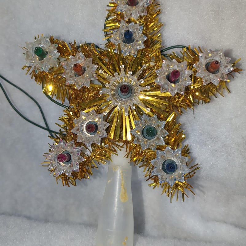 Tinsel Tree Topper - Etsy