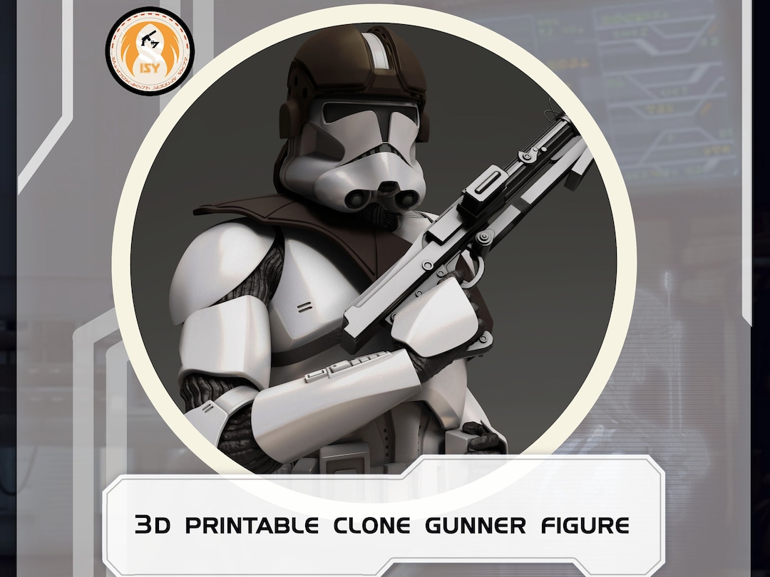 Star Wars, Clone Trooper, Gunner, Figurine, 3D Printable Files, Statue ...