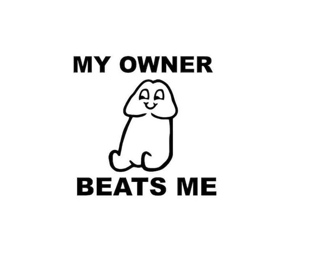 My Owner Beats Me Vinyl Decal 5 X 5 NSWF Gag Decal, Funny Sticker ...