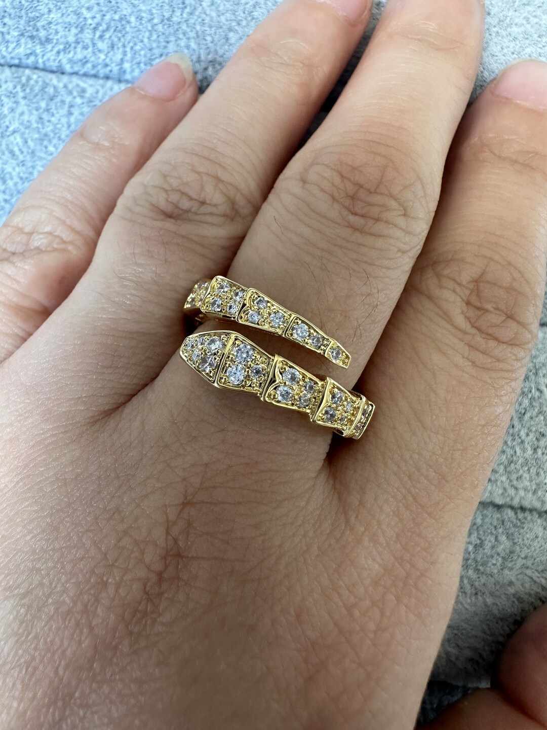 Venomous Elegance: the 18K Gold Plated Serpents Embrace Ring Perfect ...