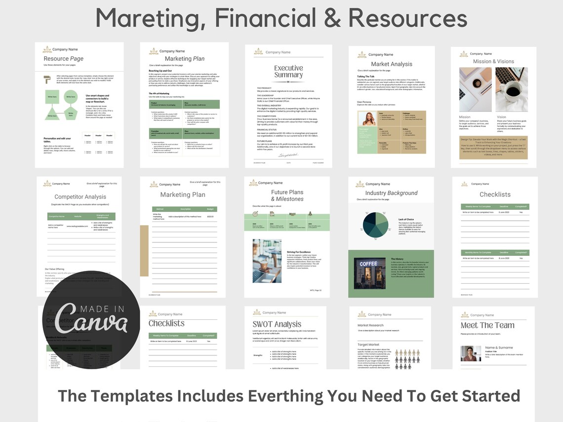 Business Plan Template/small Business/editable Business Plan/start up ...