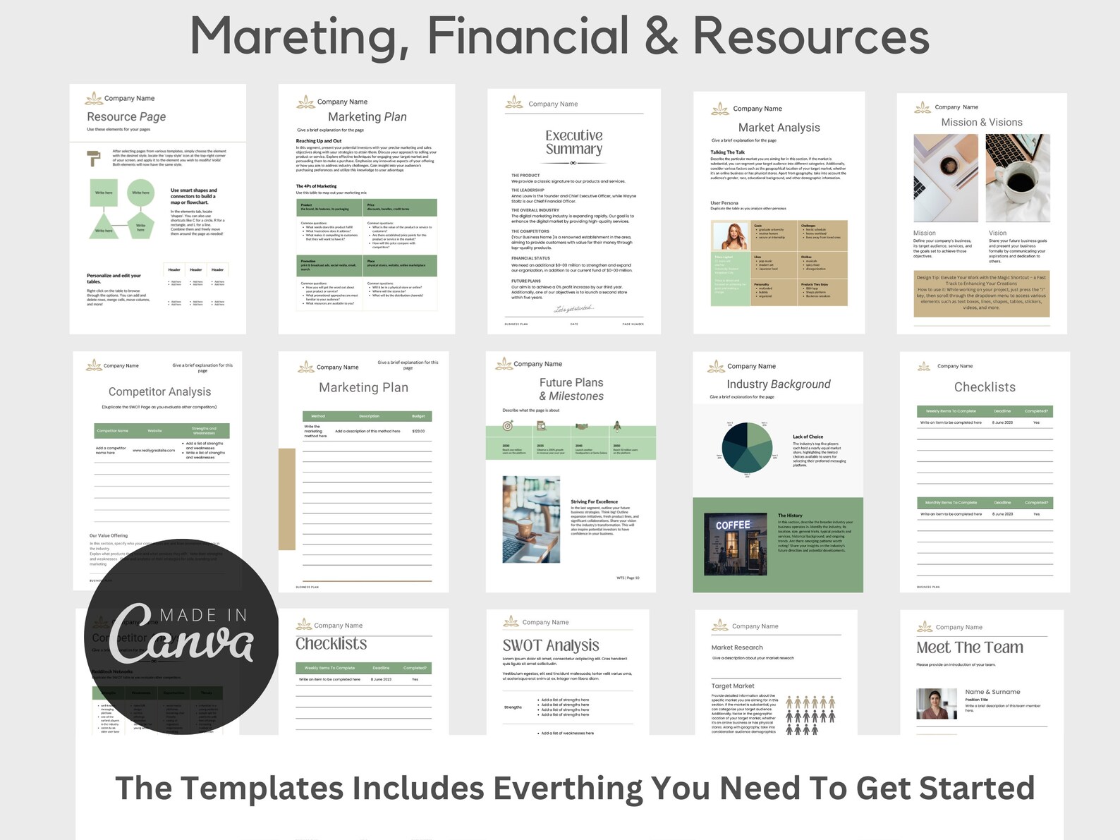 Business Plan Template/small Business/editable Business Plan/start up ...