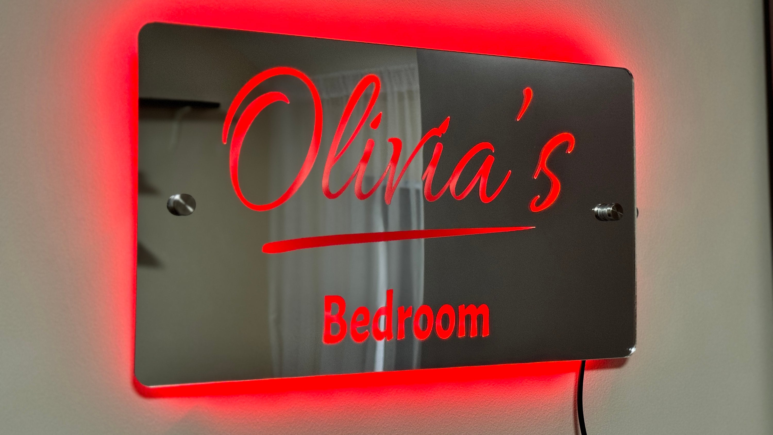 Personalised Name Mirror Sign 35cm X 20 Cm Gift for Kids Custom LED ...