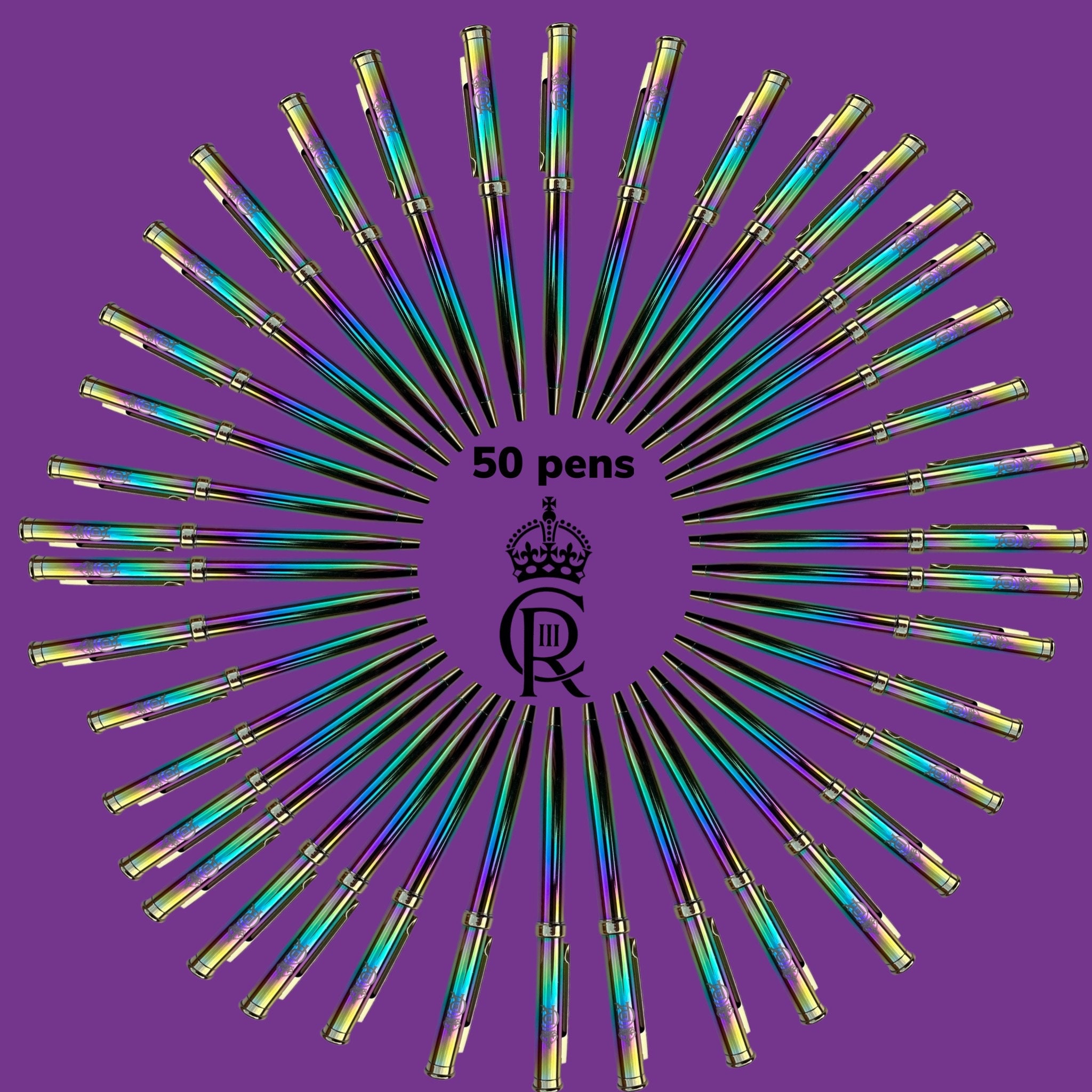 50 Pens Rainbow King Charles III Coronation 2023 Coronation - Etsy
