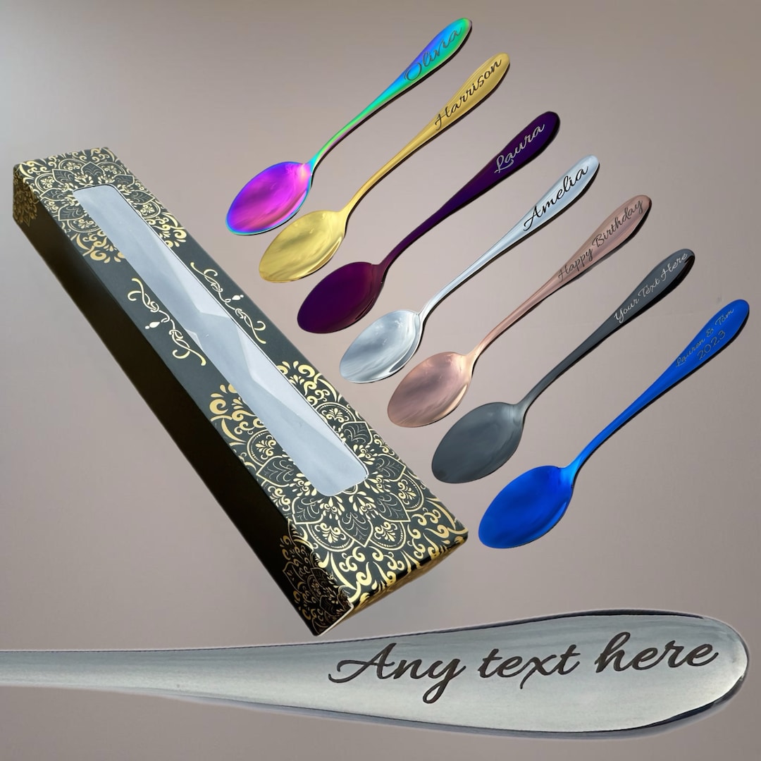 Personalised Tea Spoon Gift - Heavy-duty Metal Tea Spoon for Serving ...