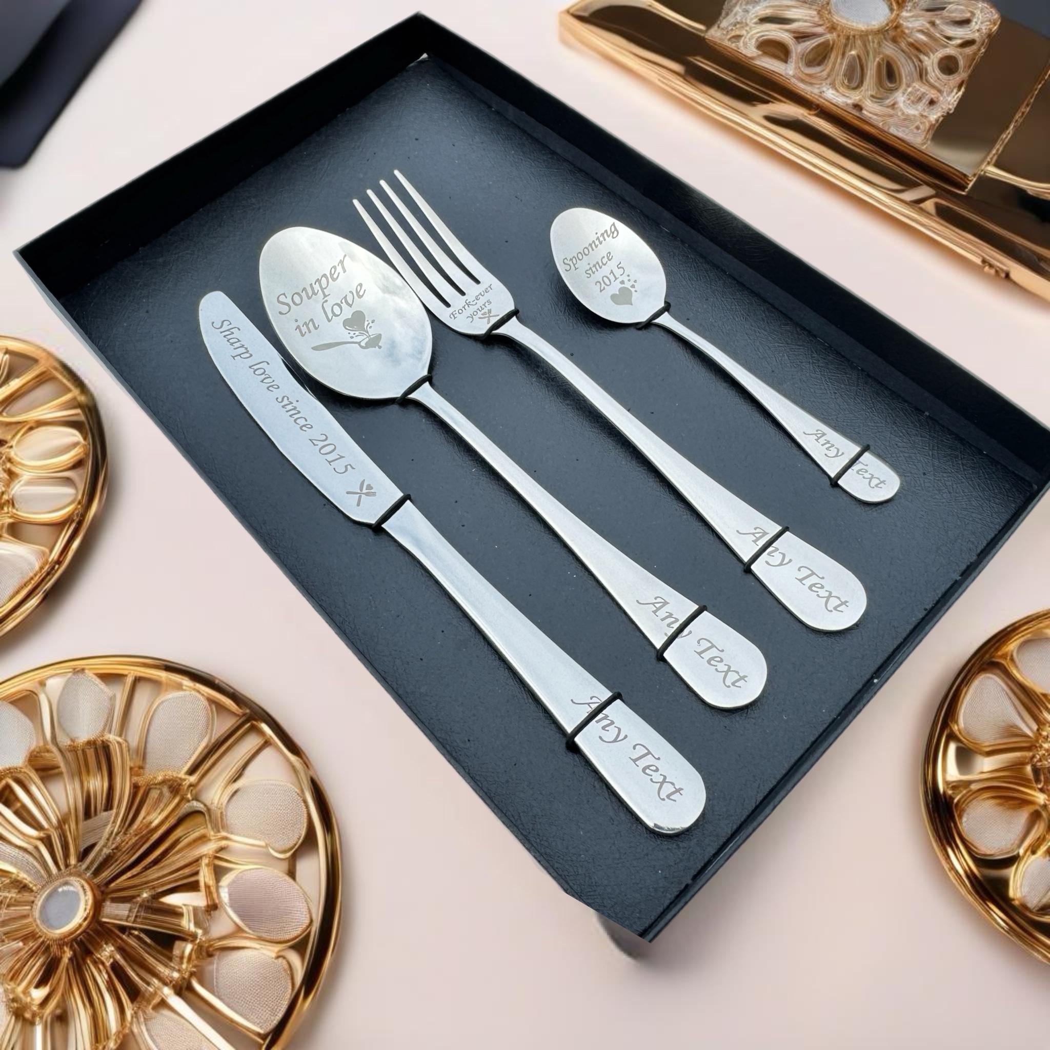 Engraved Silverware Exeter Bright Cut Engraved Silver Table Spoon,