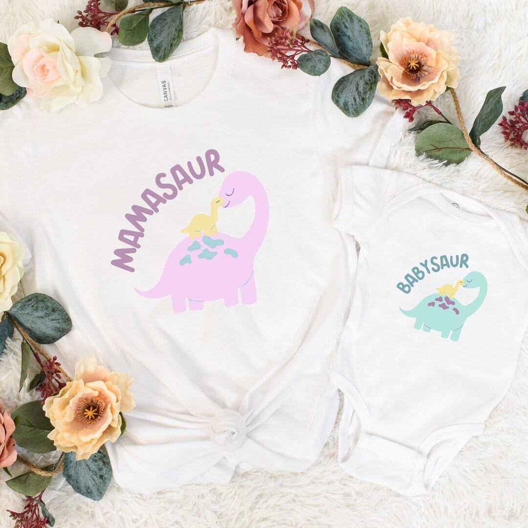 Mamasaur Babysaur Dadasaur Family Matching Shirts Dinosaur Baby Clothes ...