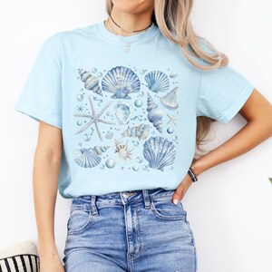 Mermaid Core Seashell Shirt Comfort Colors Ocean Beach Shirt Summer Tee ...