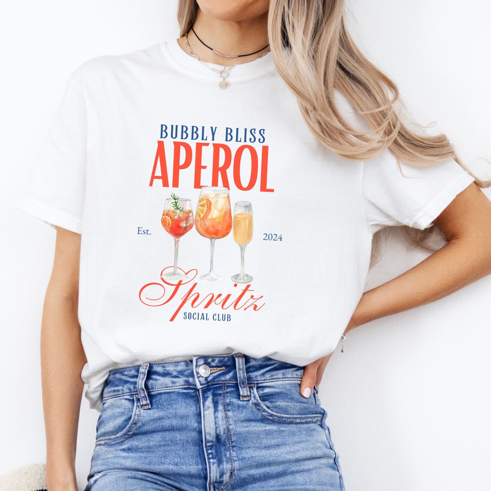 Aperol Spritz Shirt Bubbly Bliss Cocktail Shirt Trendy Summer T-shirt ...