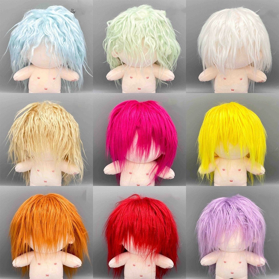 9 Colors Plush Doll Wig 20cm Cotton Doll Wig - Etsy