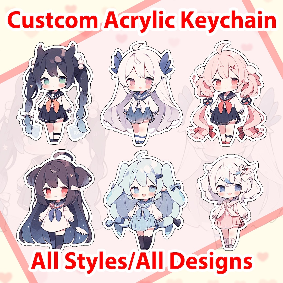 Custom Acrylic Anime Keychain, Personalized Acrylic Charm, Laser Clear ...