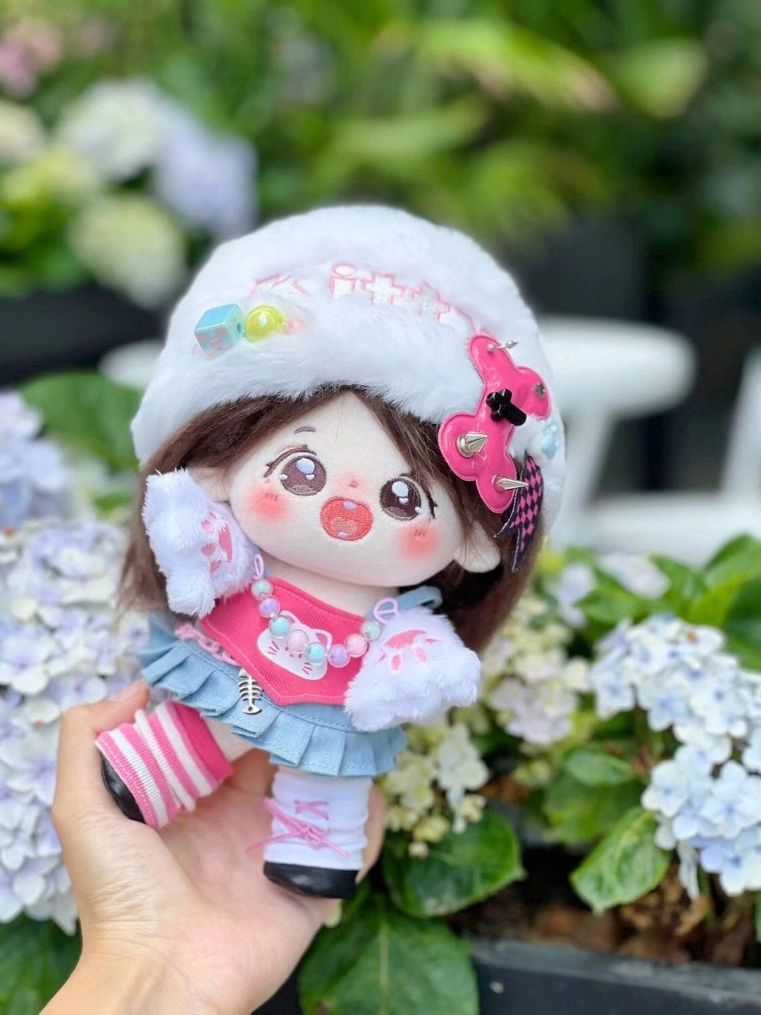 20cm Plush Doll Y2k Style Cute Suit, Cotton Doll Pink Clothes Set ...