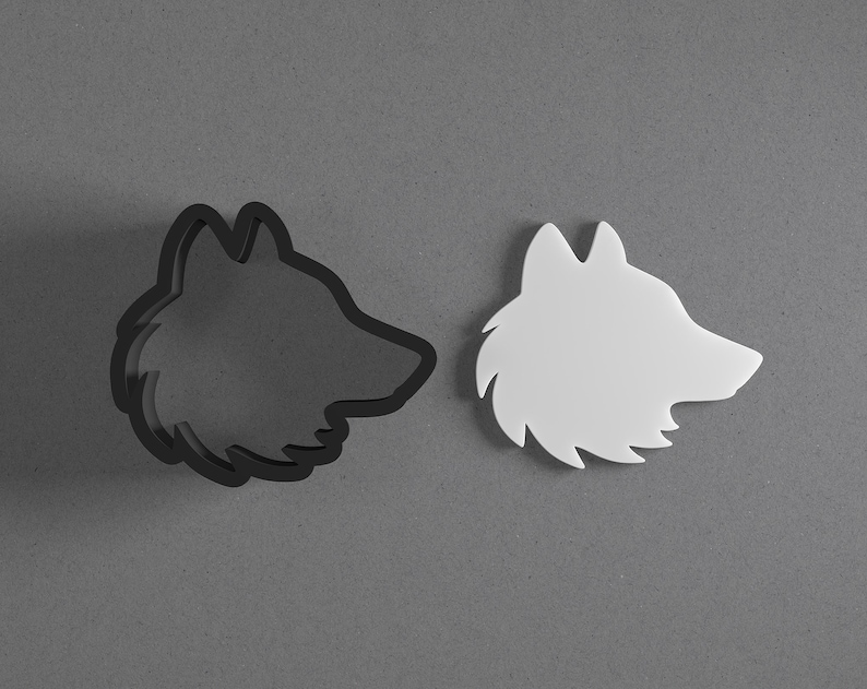 Wolf Head Face Silhouette Polymer Clay Cutter With Sharp Tapered Edge ...