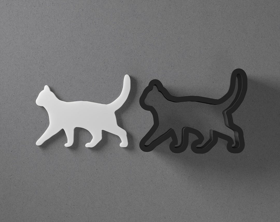 Walking Cat Kitten Polymer Clay Earring & Cookie Cutter, Pottery Tool ...