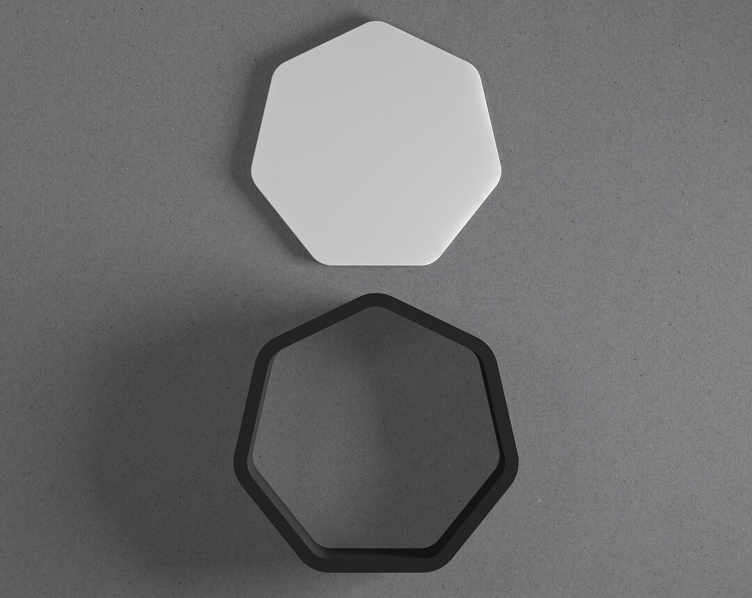 Rounded Heptagon Polygon Polymer Clay Cutter With Sharp Tapered Edge ...