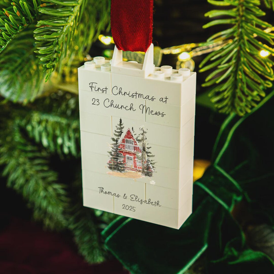 Personalised LEGO® Brick Christmas New Home Bauble – Festive ...