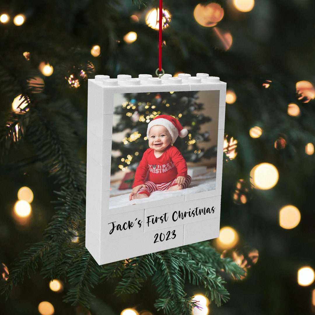 Personalised LEGO® Brick Polaroid Style Photo Block Bauble, Building ...