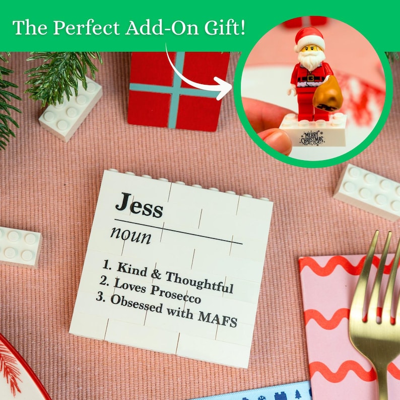 Christmas LEGO® Brick Display With Festive Minifig. Fun Stocking Filler ...