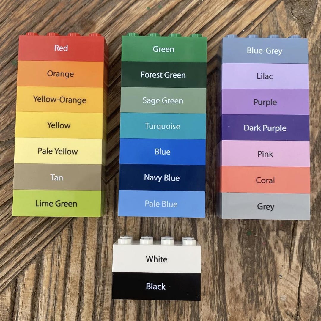 Personalised Brick, Made From, LEGO® Bricks, WHITE, 2x4, Handmade ...