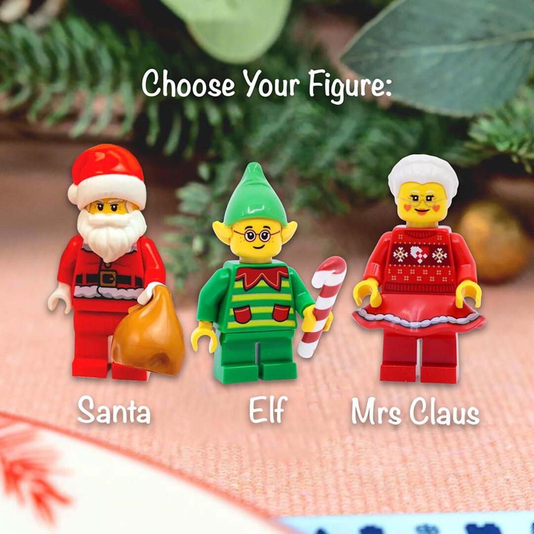Christmas LEGO® Brick Display With Festive Minifig. Fun Stocking Filler ...