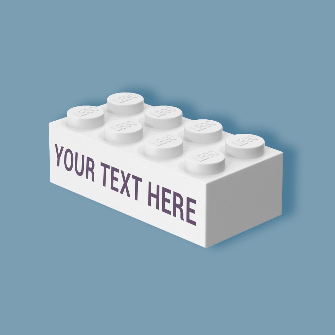 Personalised Brick, Made From, LEGO® Bricks, WHITE, 2x4, Handmade ...