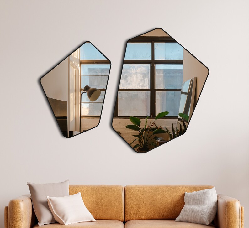 Irregular Bathroom Mirror Asymmetrical Wall Mirror Aesthetic - Etsy