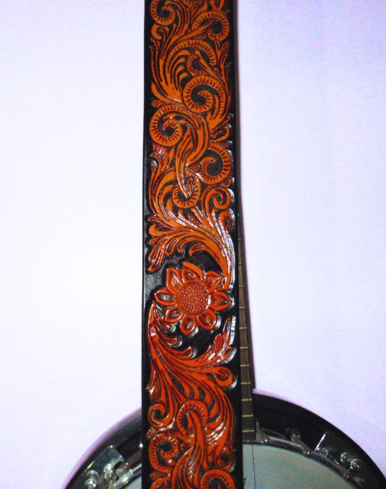 Handmade Leather Tooled Guitar/bass/banjo Strap - Etsy