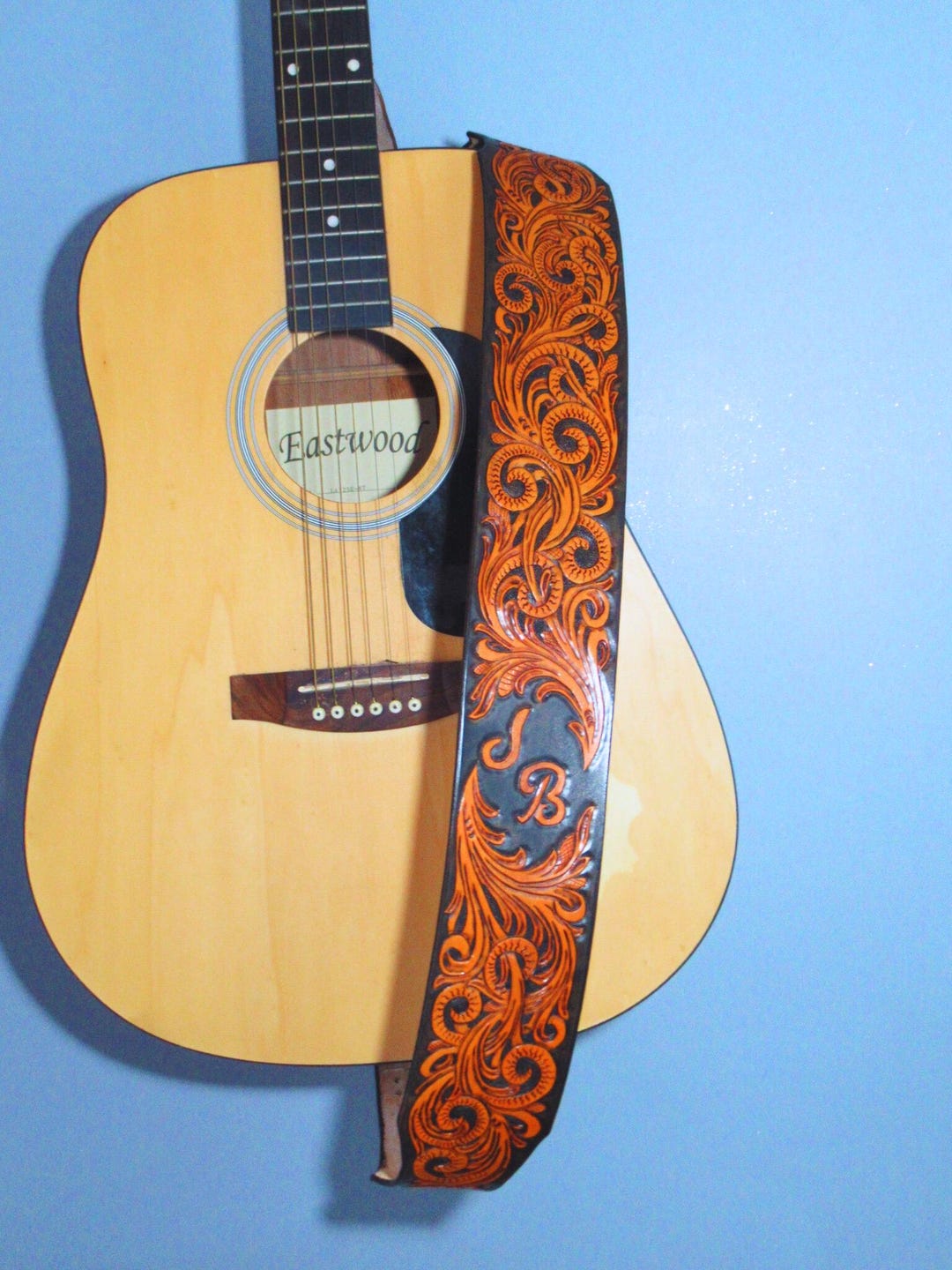 Handmade Leather Tooled Guitar/bass/banjo Strap - Etsy
