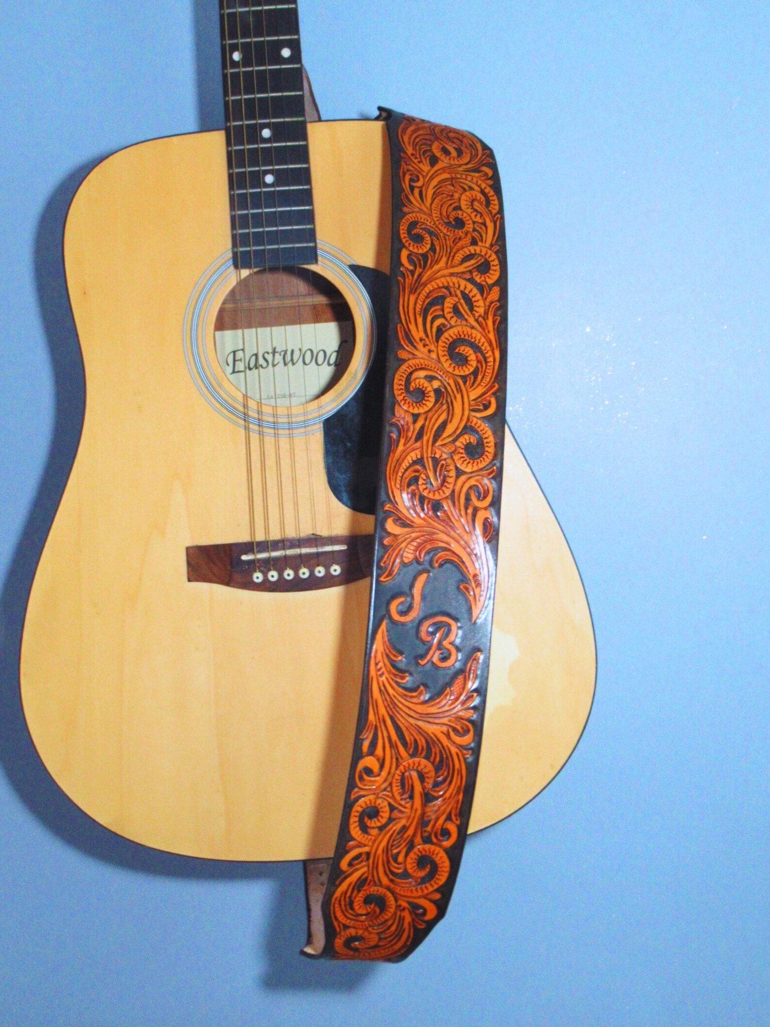 Handmade Leather Tooled Guitar/bass/banjo Strap - Etsy