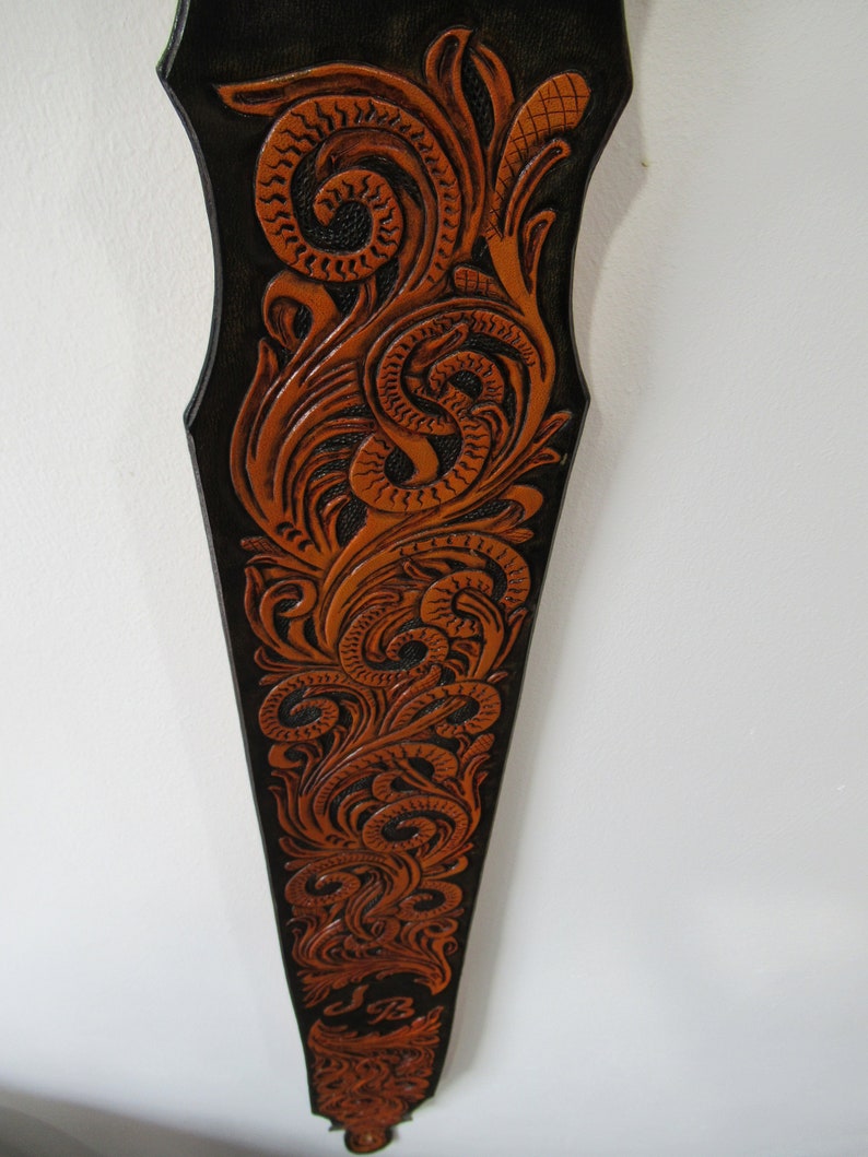 Handmade Leather Tooled Guitar/bass/banjo Strap - Etsy