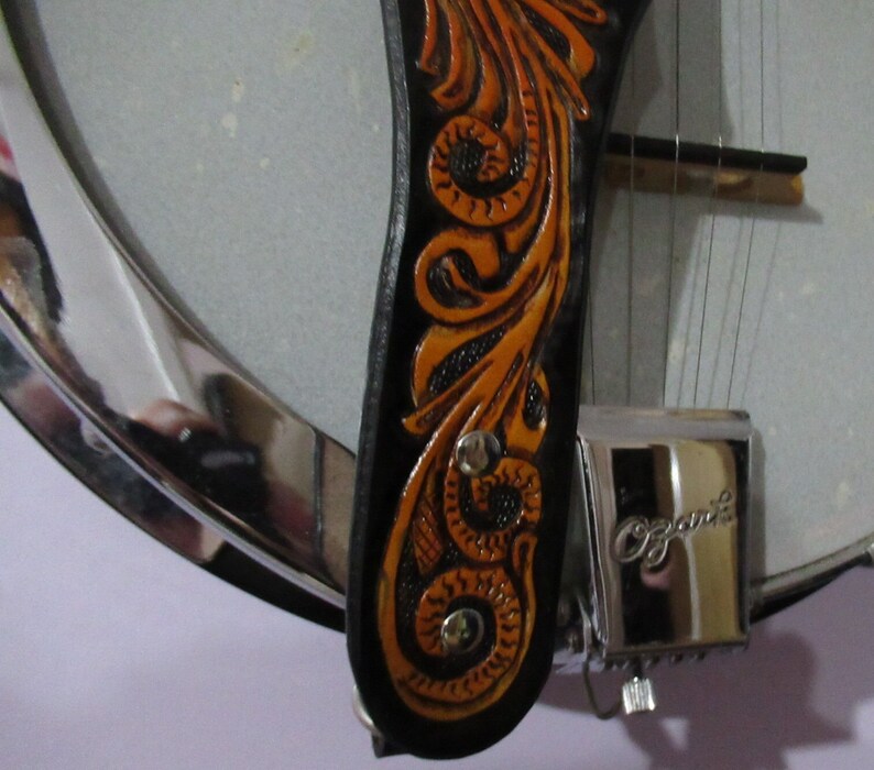 Handmade Leather Tooled Floral Guitar/bass/banjo Strap - Etsy