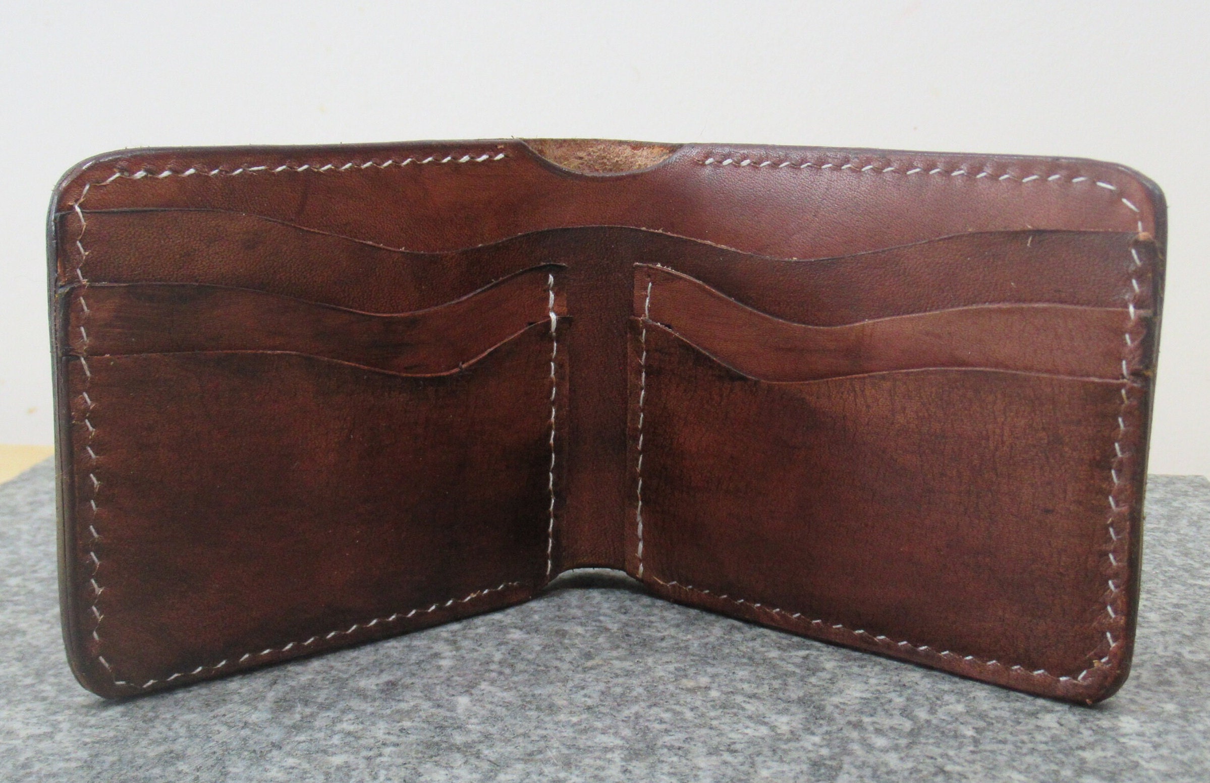 Handmade Leather Tooled Bifold Football Wallet - Etsy