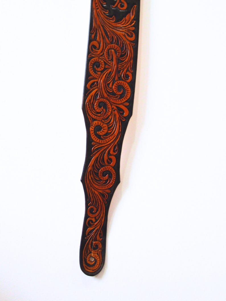 Handmade Leather Tooled Guitar/bass/banjo Strap - Etsy