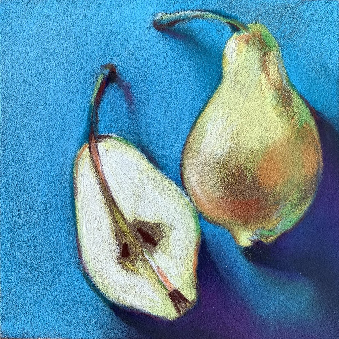 Painting Fruit Pastel Painting Mini Art Original Art Botanical Painting ...