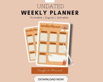 Week at A Glance Digital Planner - Etsy