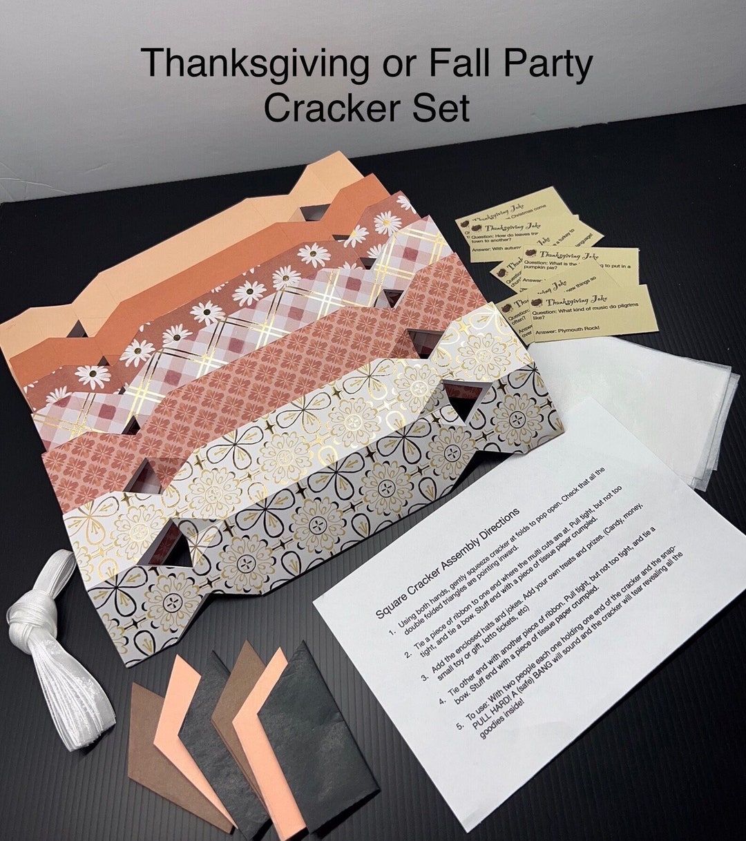 Thanksgiving Cracker Set of 6 - Etsy