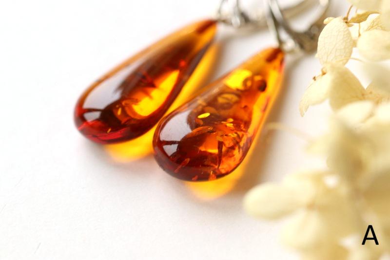 Golden Shiny Amber Earrings, Amber Jewelry, Teardrop Amber Earrings ...