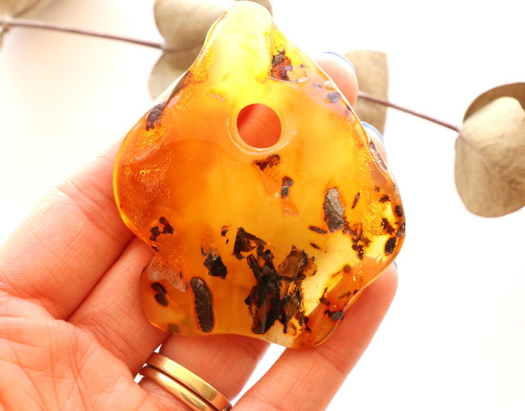 Very Large Amber Pendant, Massive Amber Bead, Antique Amber Stone ...