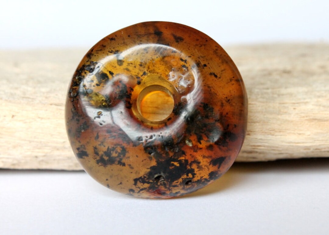 Baltic Amber Donut Pendant, Amber Amulet Stone, Natural Baltic Amber ...