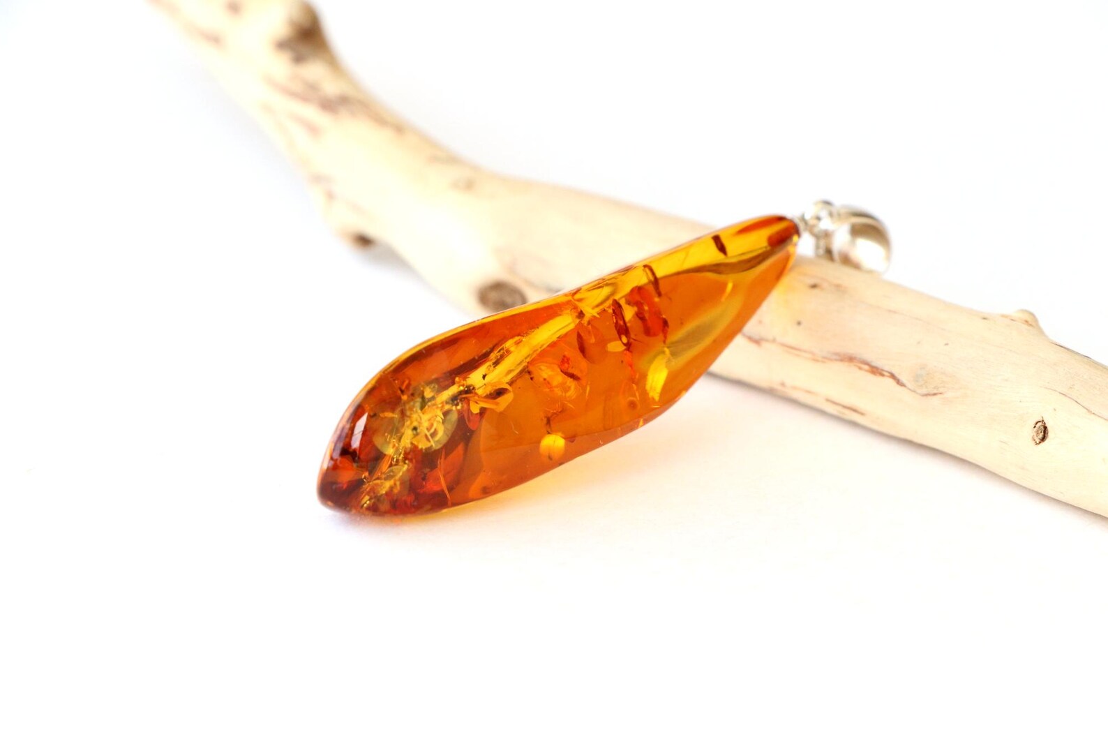 Long Cognac Amber Pendant Natural Baltic Amber Jewelry Amber Jewellery ...