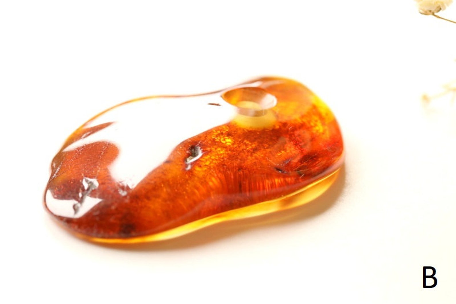 Cognac Lemon Color Baltic Amber Pendant, Boho Style Amber Pendant With ...