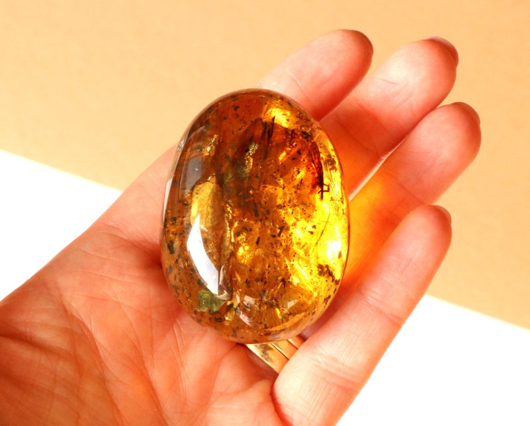 Light Lemon Amber Stone, Oval Shape Massive Amber Bead, Natural Baltic ...